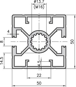 Double face extrusion 50x50 - A02 4 | Kanya UK