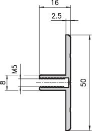 Clamping extrusion 16x50 - A05 7 | Kanya UK