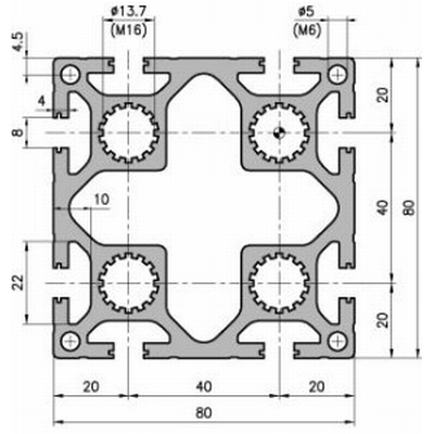 Base extrusion 80x80 - C01-4 | Kanya UK