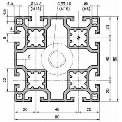 Lightweight extrusion 80x80 - C03 4 | Kanya UK
