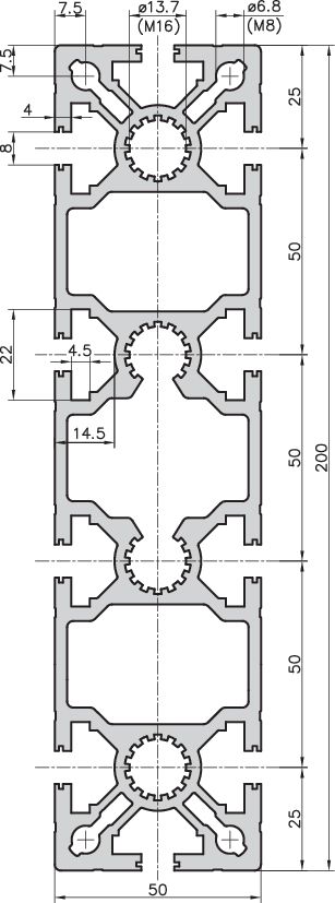 Beam extrusion 50x200 - MA1 6 | Kanya UK