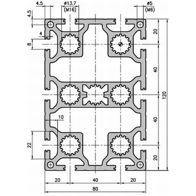 Beam extrusion 80x120 - MC1 2 | Kanya UK